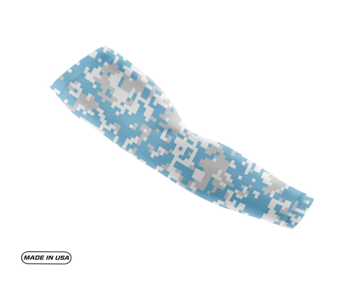 Light Blue White Arm Sleeve, Made in the USA | CSS – Custom Sports Sleeves
